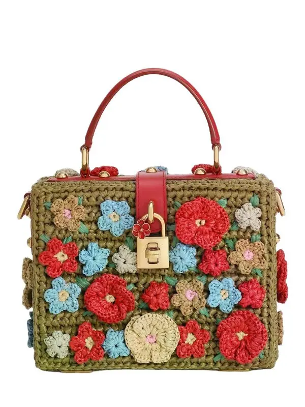 Dolce & Gabbana Floral Appliqué Tote - Green