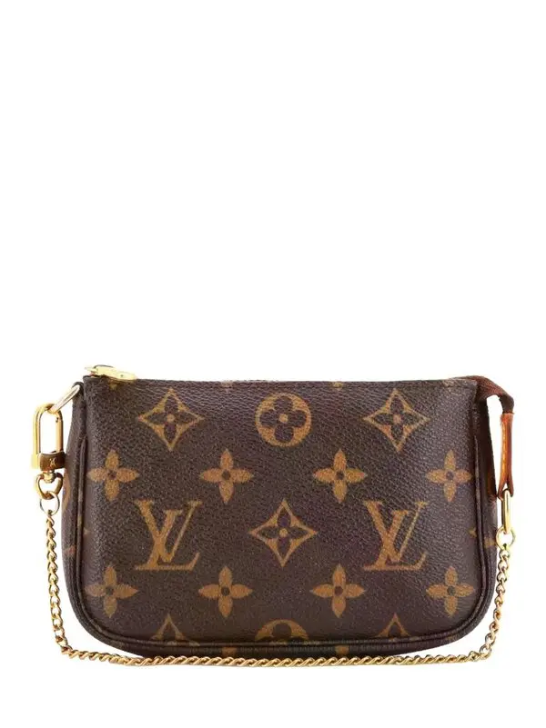 LOUIS VUITTON Petit Bucket Zip Monogram Canvas Pouch - Brown
