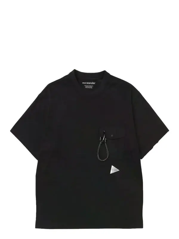 AND WANDER Chest Pocket Carabiner T-shirt - Black