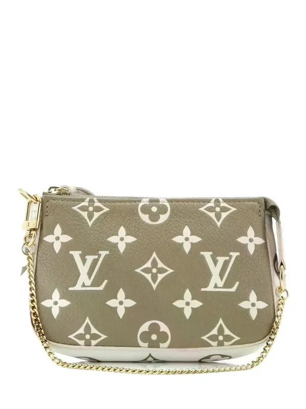 LOUIS VUITTON Pochette Accessoires Spring In The City Monogram Empreinte Leather Mini Clutch - Green