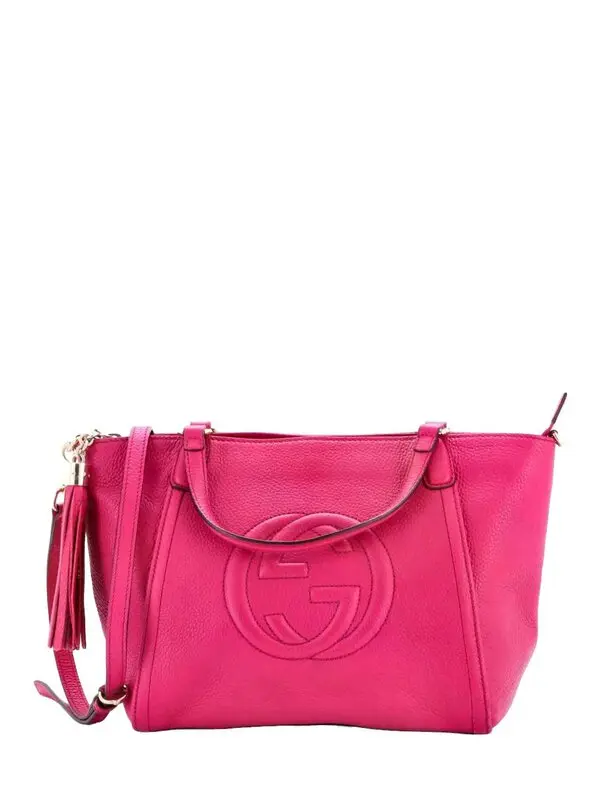 Gucci Soho Convertible Top Handle Leather Satchel - Pink