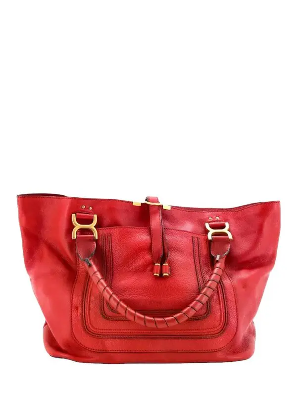 Chloé Marcie Leather Large Tote - Red