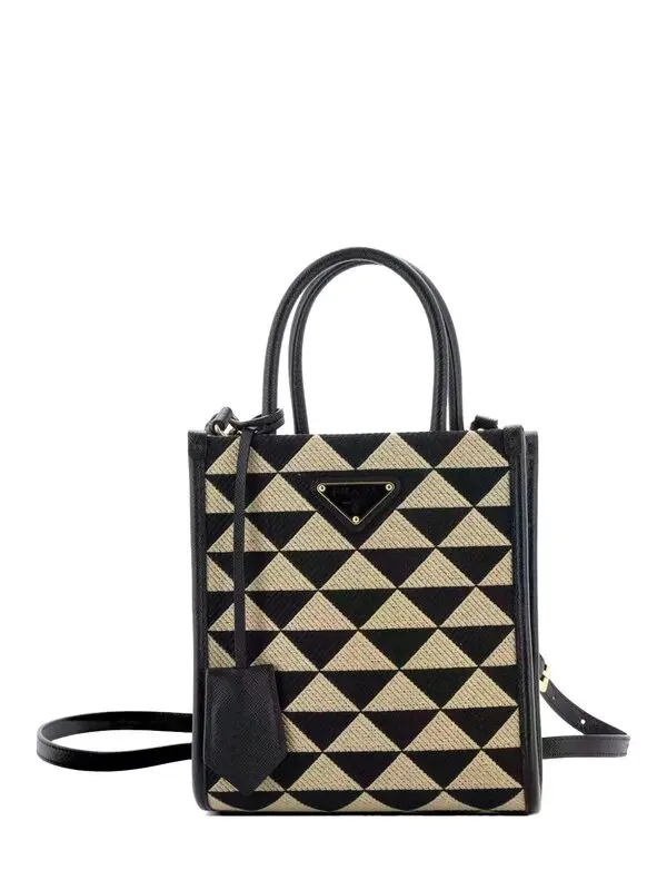 Prada Symbole Jacquard Mini Crossbody Tote - Black