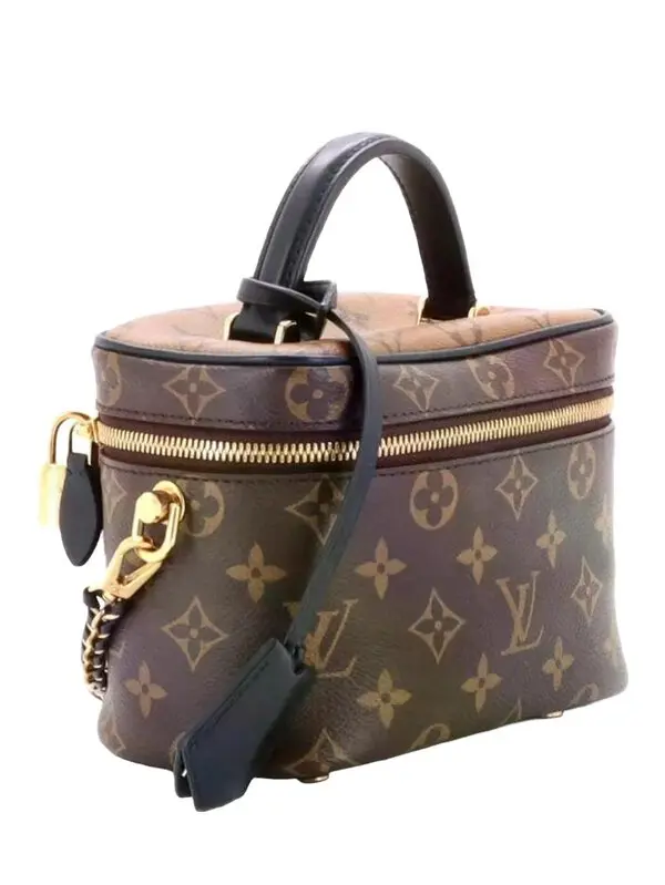 LOUIS VUITTON Vanity Handbag Reverse Monogram Canvas Pm Satchel - Black