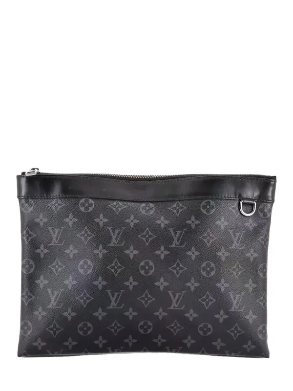 LOUIS VUITTON Discovery Pochette Monogram Eclipse Canvas Gm Pouch - Black