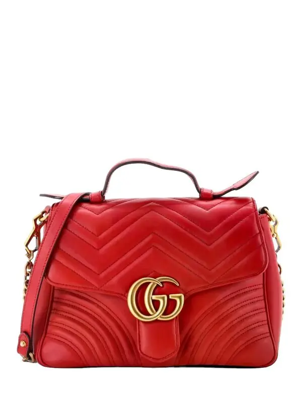 Gucci Gg Marmont Small Satchel - Red