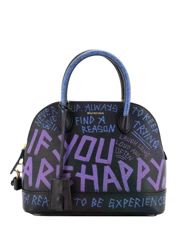 Balenciaga Graffiti Ville Satchel - Black