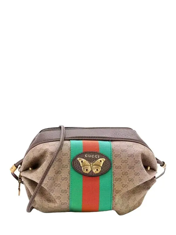 Gucci Web Butterfly Mini Gg Coated Canvas Crossbody Bag - Brown