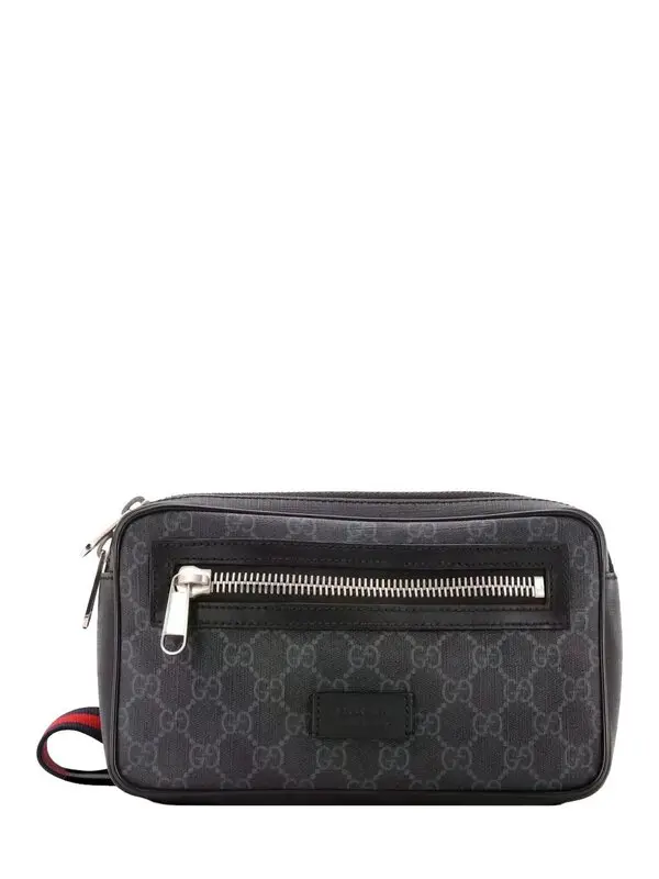 Gucci Soft Zip Gg Coated Canvas Small Belt Bag - Black