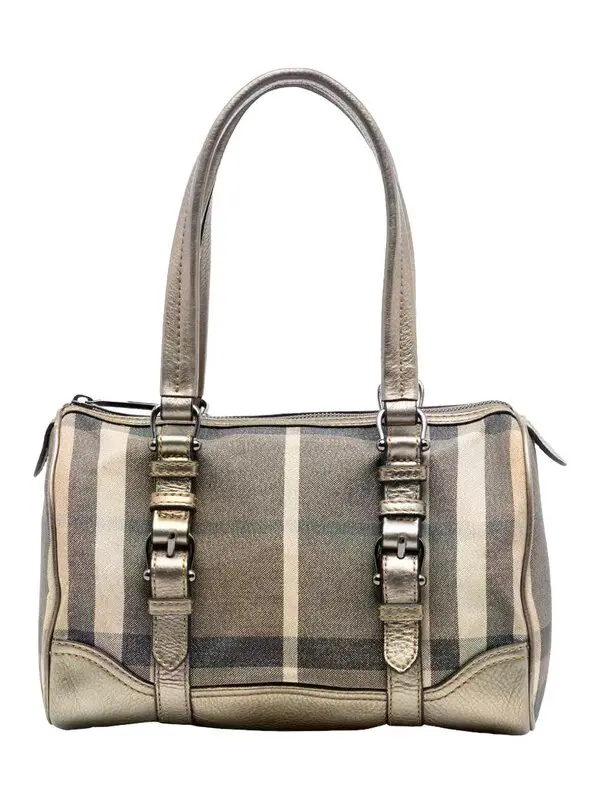 Burberry Smoke Check Boston Bag - Brown