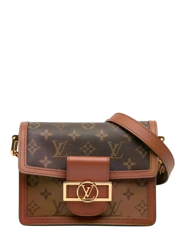 LOUIS VUITTON 2019 Monogram Reverse Mini Dauphine Satchel - Brown