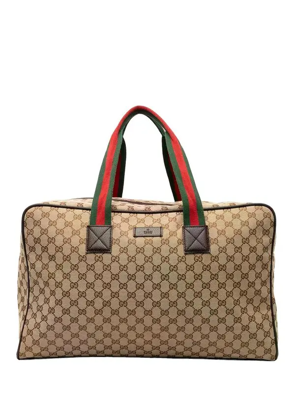 Gucci Gg Canvas Web Travel Bag - Brown