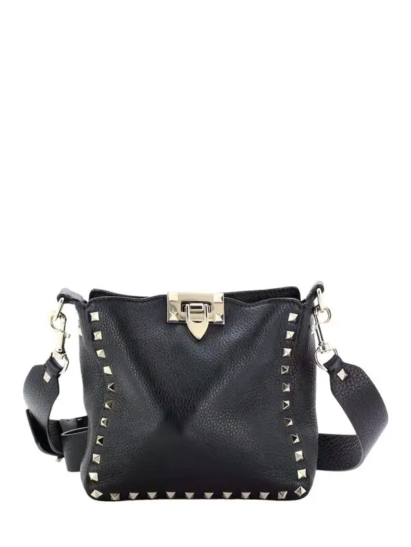 Valentino Garavani Rockstud Flip Lock Messenger Mini Crossbody Bag - Black