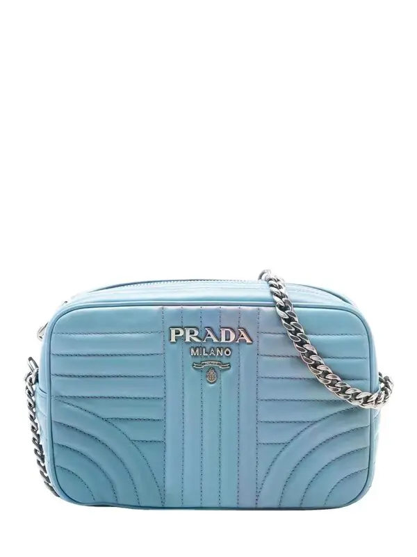 Prada Soft Calfskin Diagramme Camera Crossbody Bag - Blue