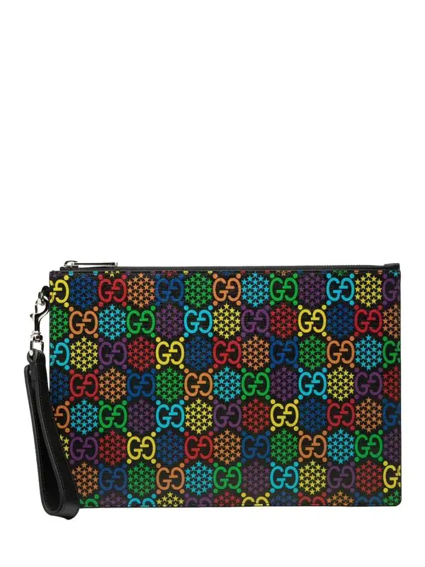 Gucci Gg Supreme Psychedelic Zip Pouch - Black