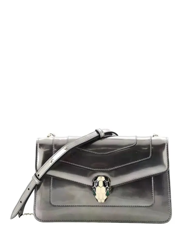 BVLGARI Serpenti Forever Leather Shoulder Bag - Metallic