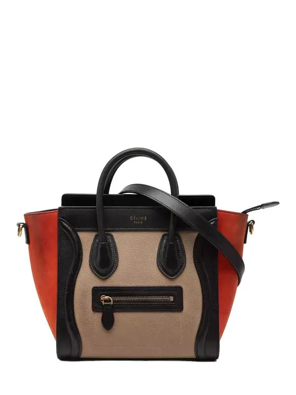 Celine 2016 Nano Tricolor Luggage Tote - Brown