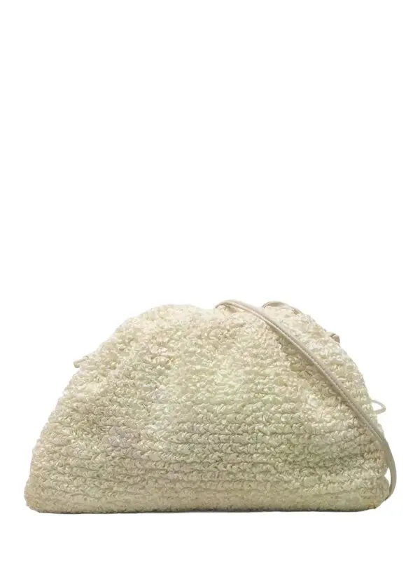 Bottega Veneta The Mini Pouch Crossbody Bag Boucle Raffia - White