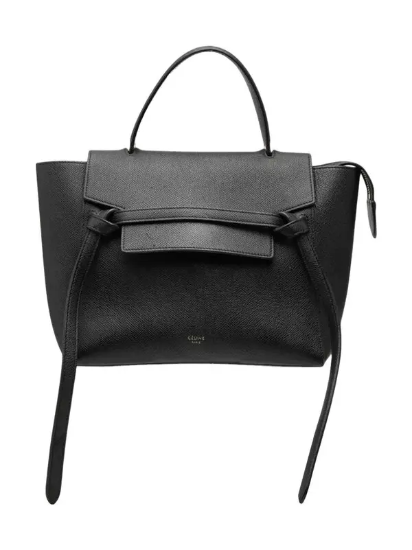 Celine 2017 Micro Grained Calfskin Belt Bag Satchel - Black
