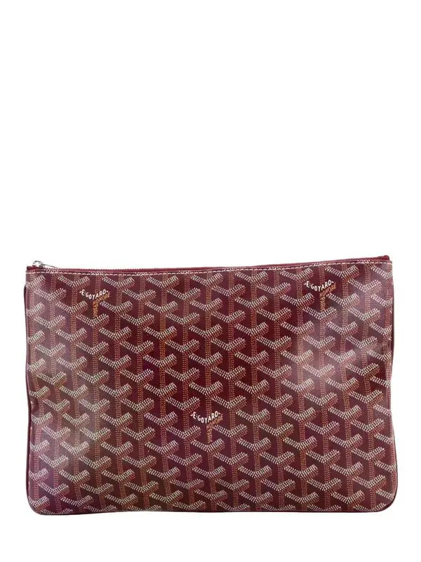 Goyard Senat Zip Coated Canvas Mm Pouch - Red