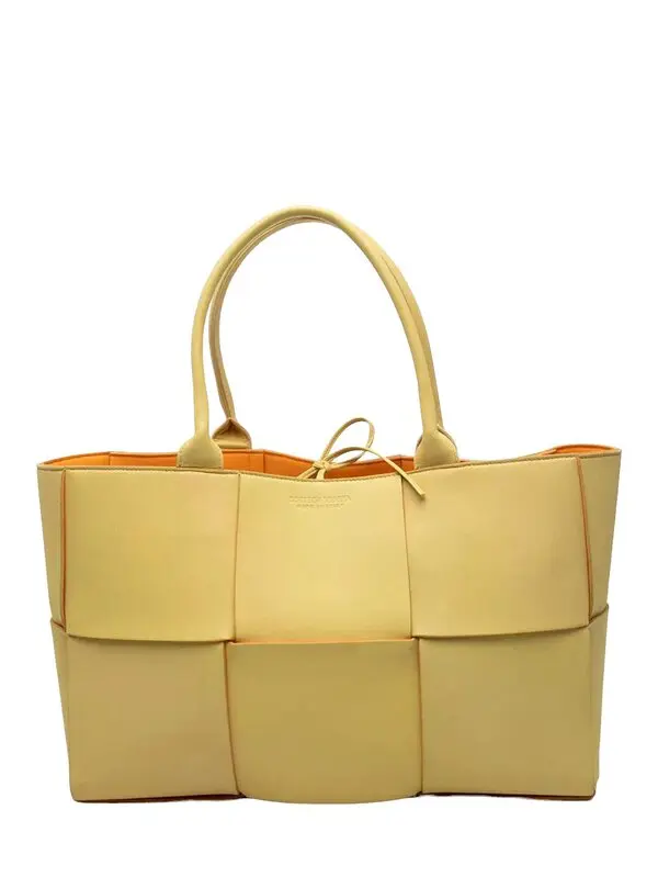 Bottega Veneta 2012-2025 Medium Nappa Maxi Intrecciato Arco Tote Bag - Yellow