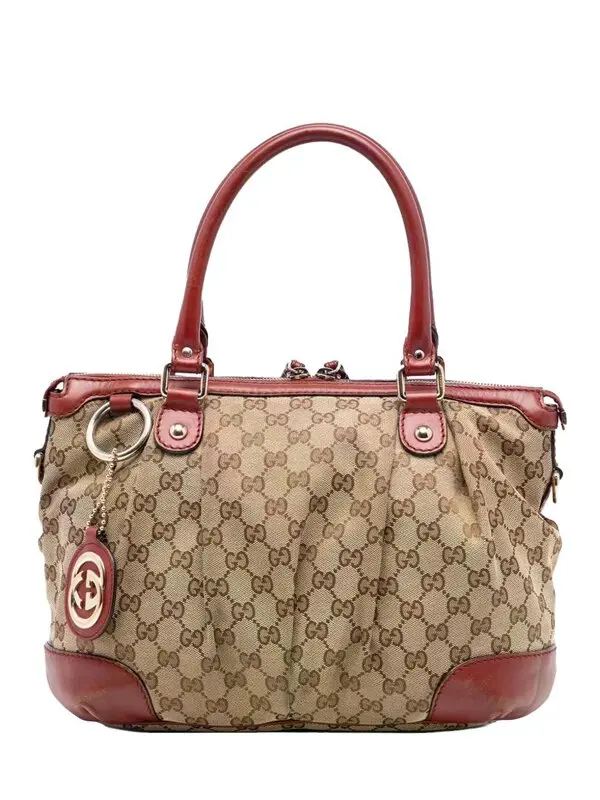 Gucci Gg Canvas Sukey Satchel - Brown