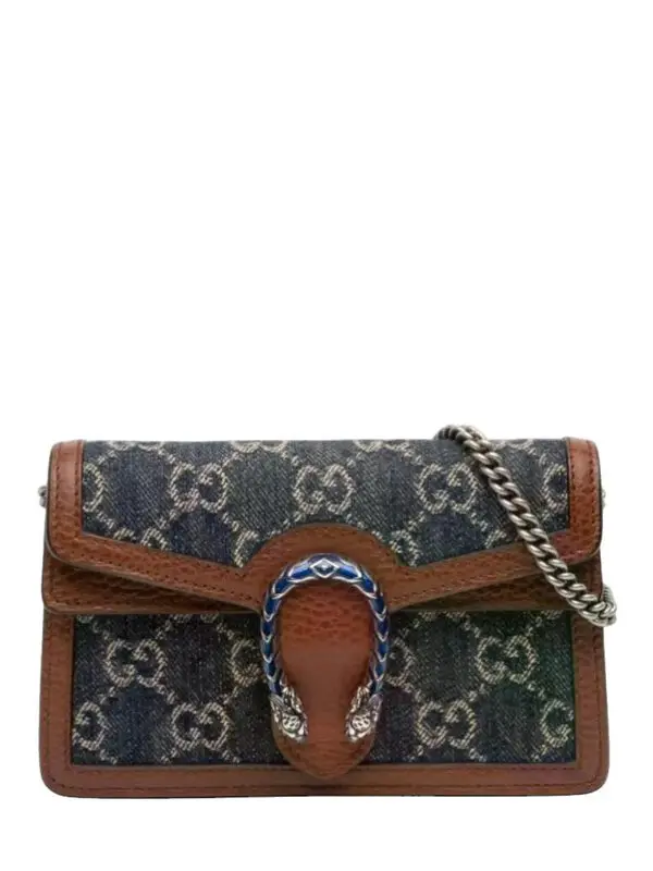 Gucci Mini Gg Denim Dionysus Crossbody Bag - Blue