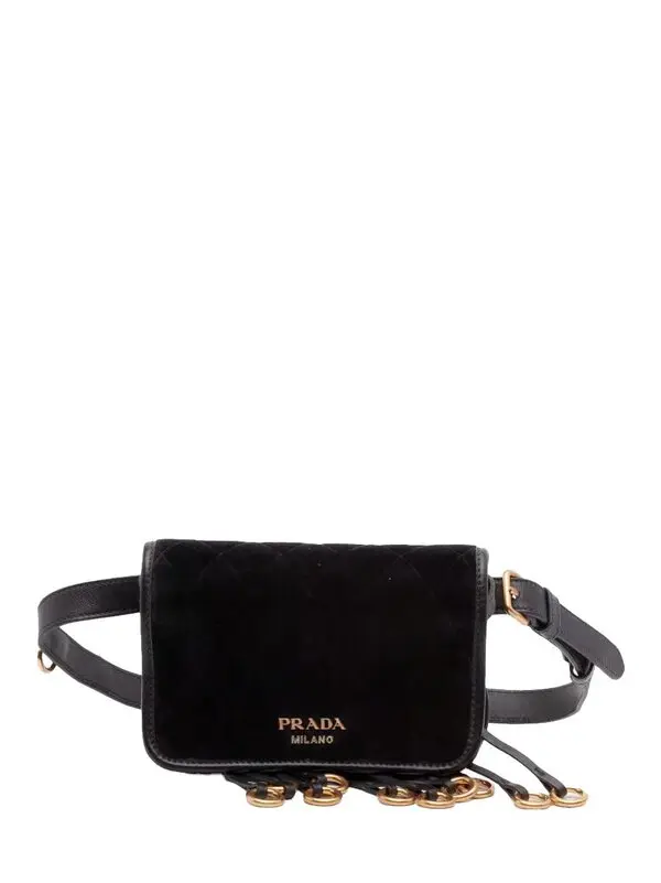 Prada Impuntu Velluto Corsaire Convertible Belt Bag - Black