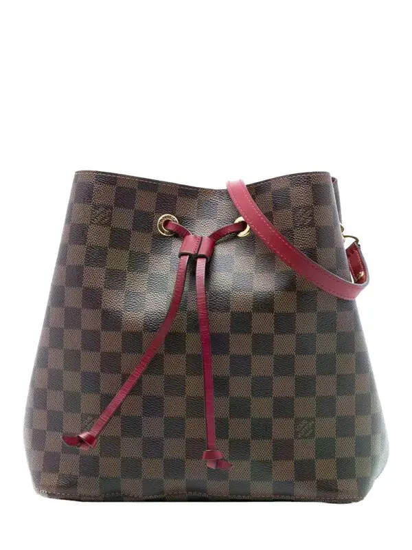 LOUIS VUITTON Damier Ebene Neonoe Mm Bucket Bag - Red