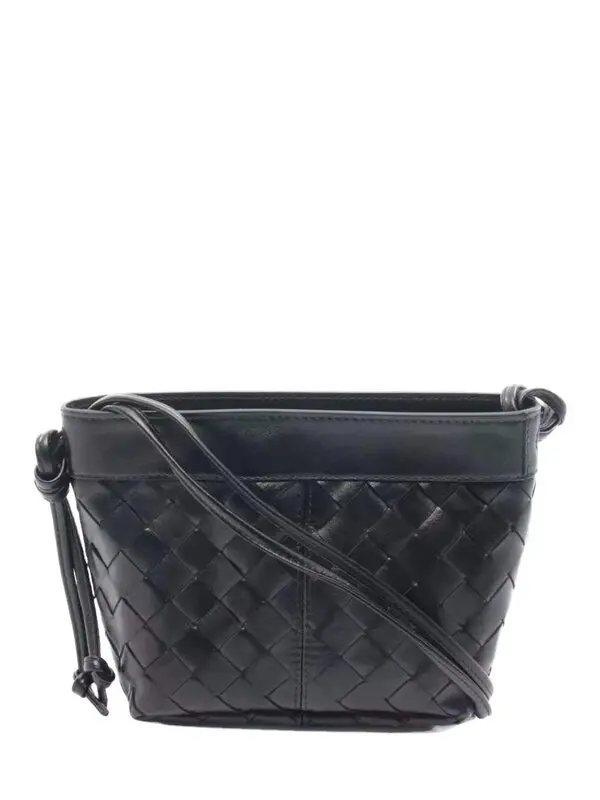 Bottega Veneta 2012-2026 Small Nappa Intrecciato Crossbody Bag - Black