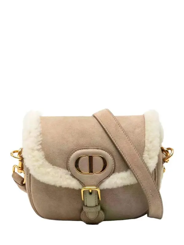 Dior Small Suede Shearling Bobby Crossbody Bag - Brown