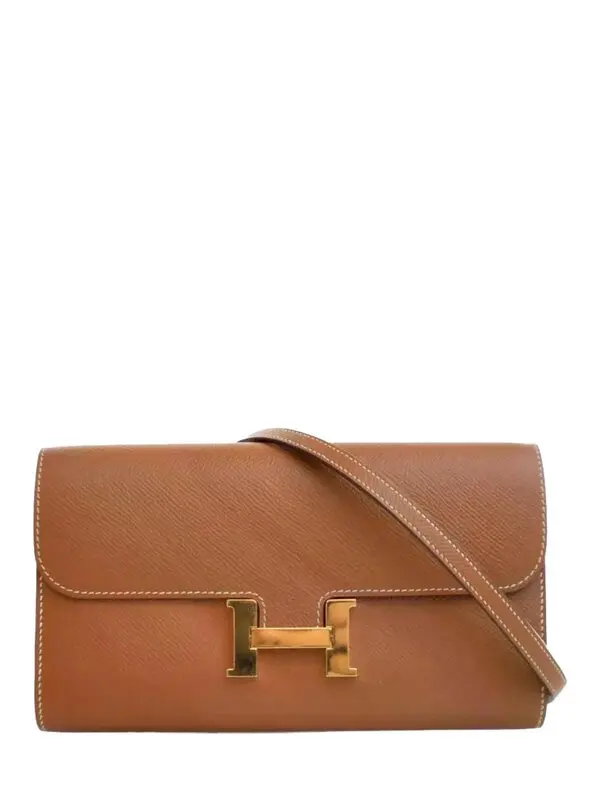 Hermès 2022 Epsom Constance Long To Go Wallet Crossbody Bag - Brown
