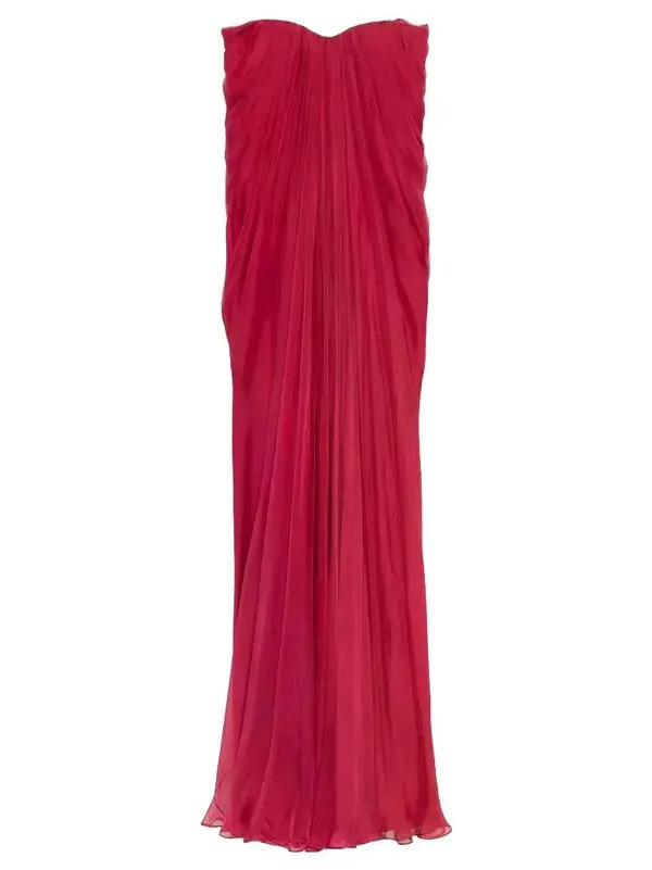 Alexander McQueen Draped Maxi Dress - Red