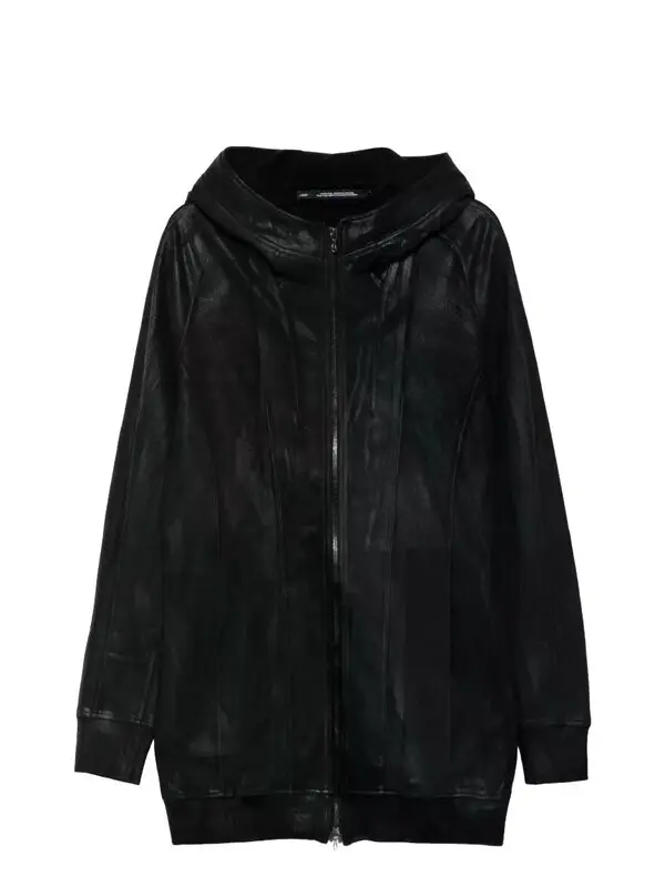 JULIUS Seamed Hood Zip Jacket - Black