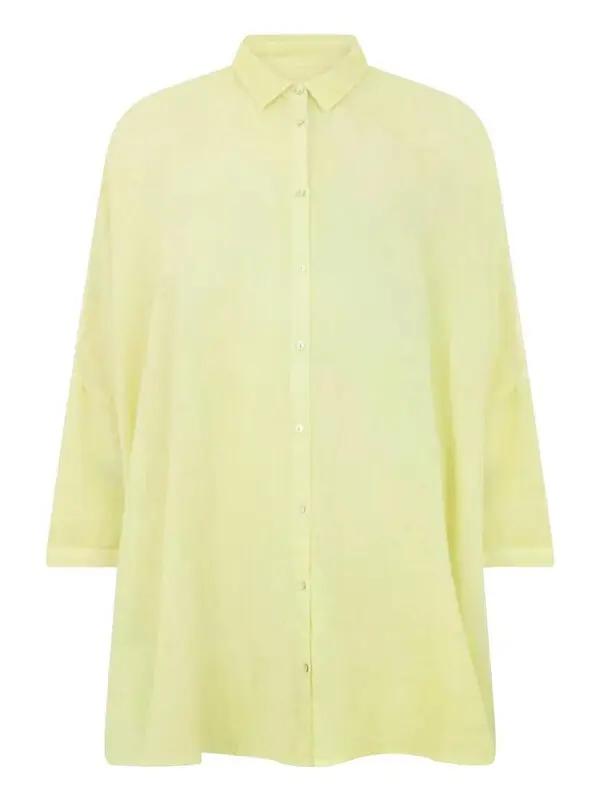 120% Lino Linen Button-down Shirt - Yellow