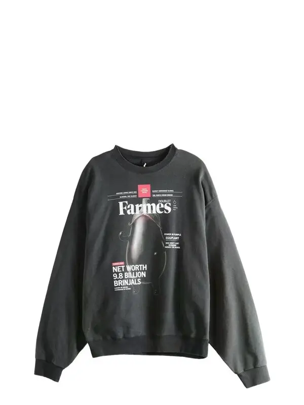 DOUBLET Magazine Cover Printed Sweatshirt - Grey