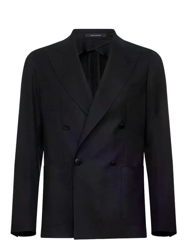 Tagliatore Double-breasted Peak-lapel Blazer - Black