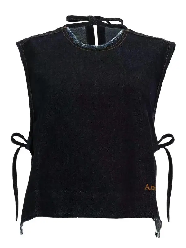 AMISH SUPPLIES Tie-neck Top - Blue