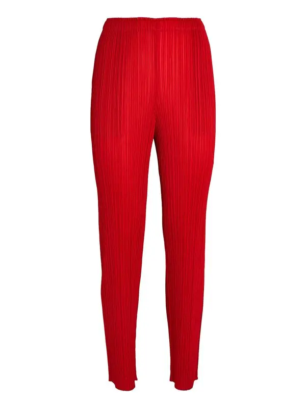 Issey Miyake Basics Straight Trousers - Red
