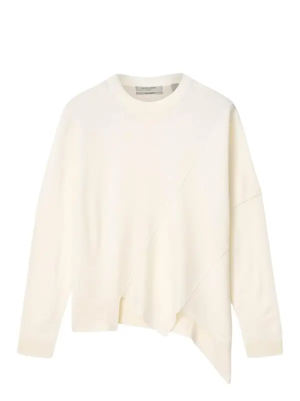 ALLSAINTS Wool Asymmetric Isla Sweater - White