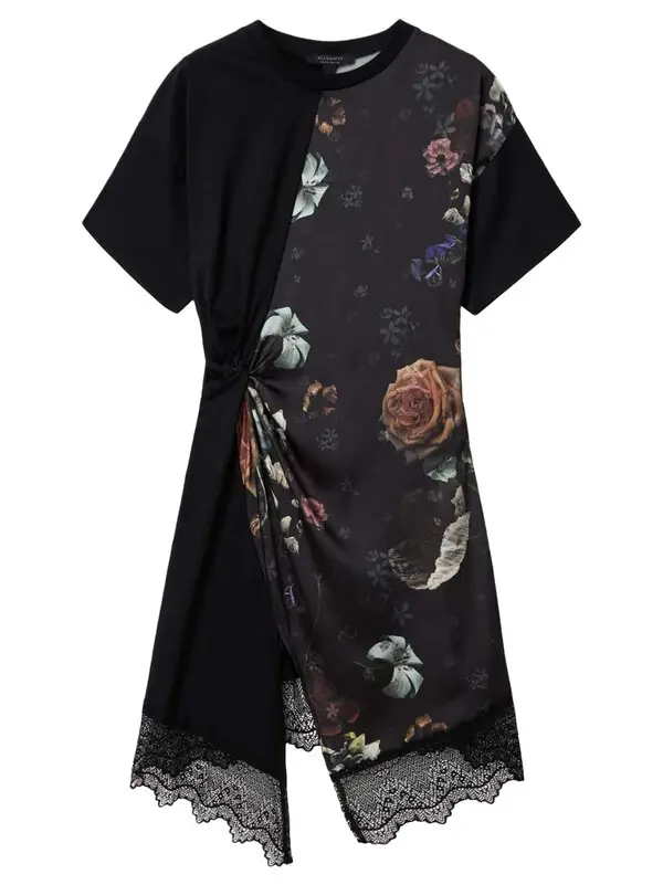 ALLSAINTS Cotton Floral Lana Mini Dress - Black