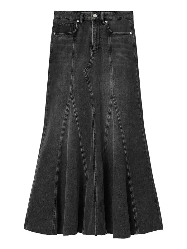 ALLSAINTS Alma Denim Maxi Skirt - Black