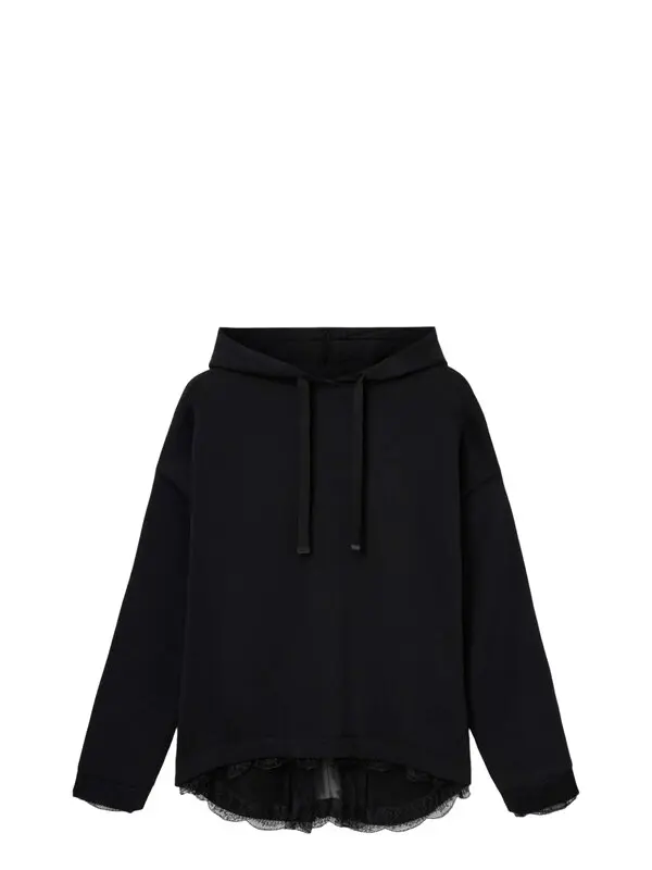 ALLSAINTS Lace-trimmed Hoodie - Black