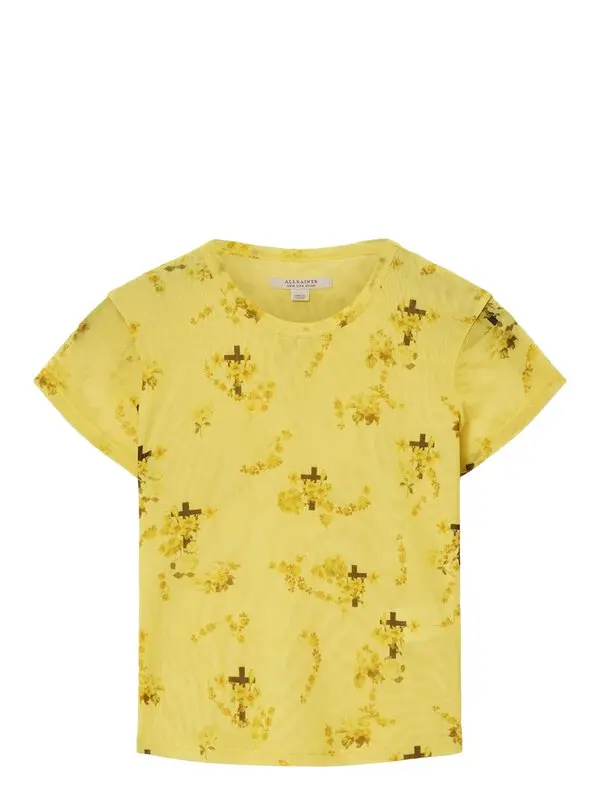 ALLSAINTS Floral Mesh T-shirt - Yellow