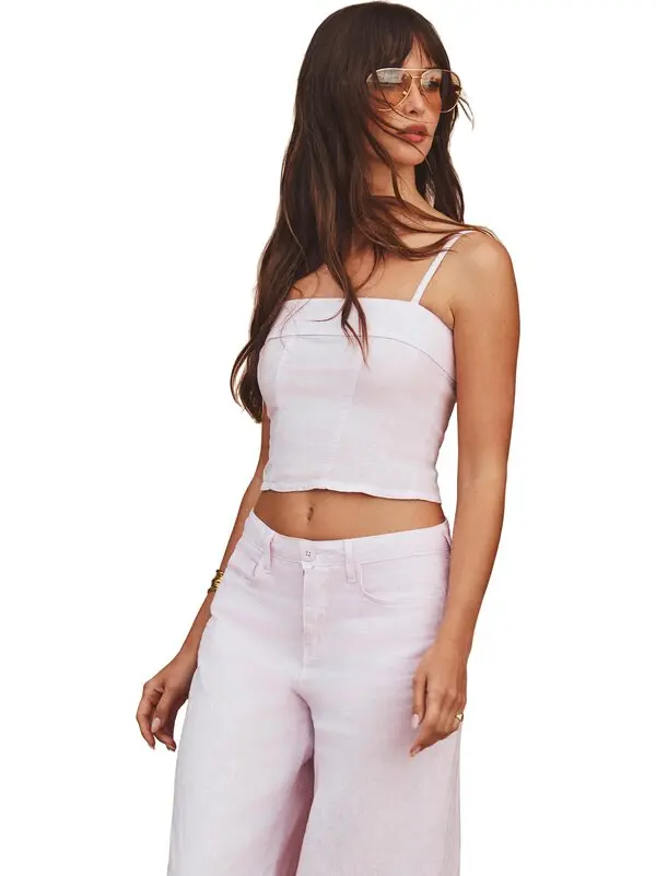 L'Agence Arlin Linen Tank Top - Icy Lilac