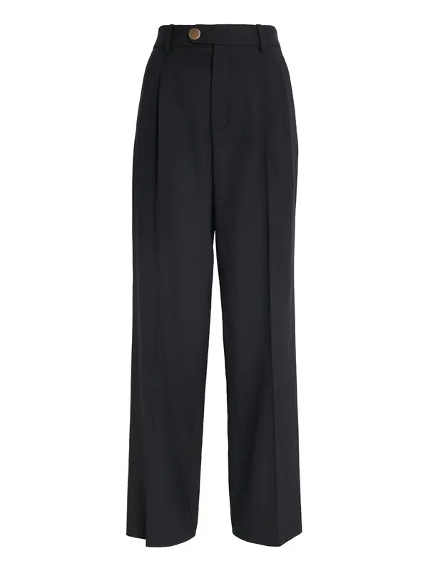 Sandro Wool Pleated Trousers - Black