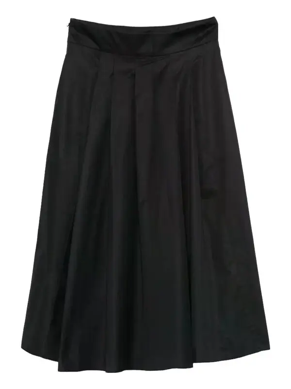 SUSANNE BOMMER Pleated Midi A-line Skirt - Black