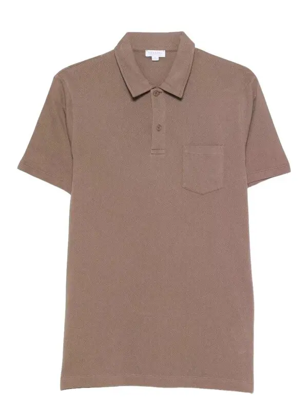 Sunspel Short-sleeve Polo Shirt - Brown