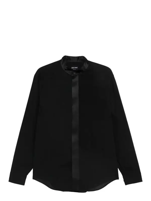 Giorgio Armani Band-collar Shirt - Black