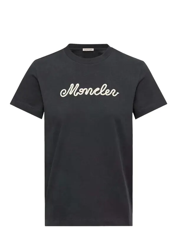 Moncler Scripted-logo T-shirt - Black